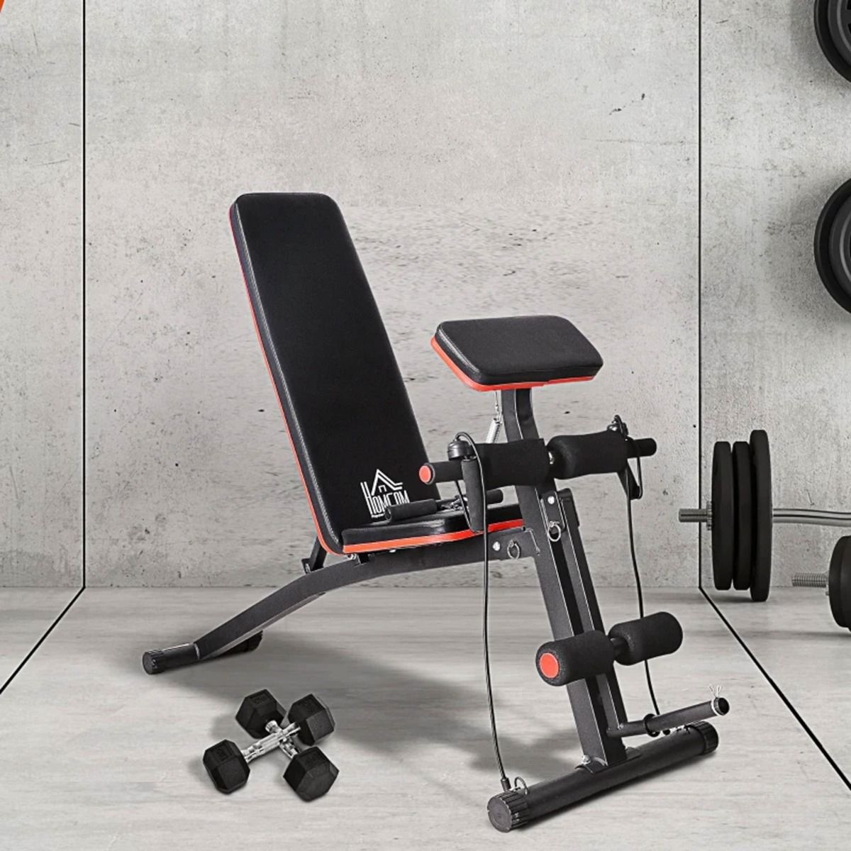 Scott Adjustable Reclined Dumbbell Bench Folding Sit Up Ab Bench ...