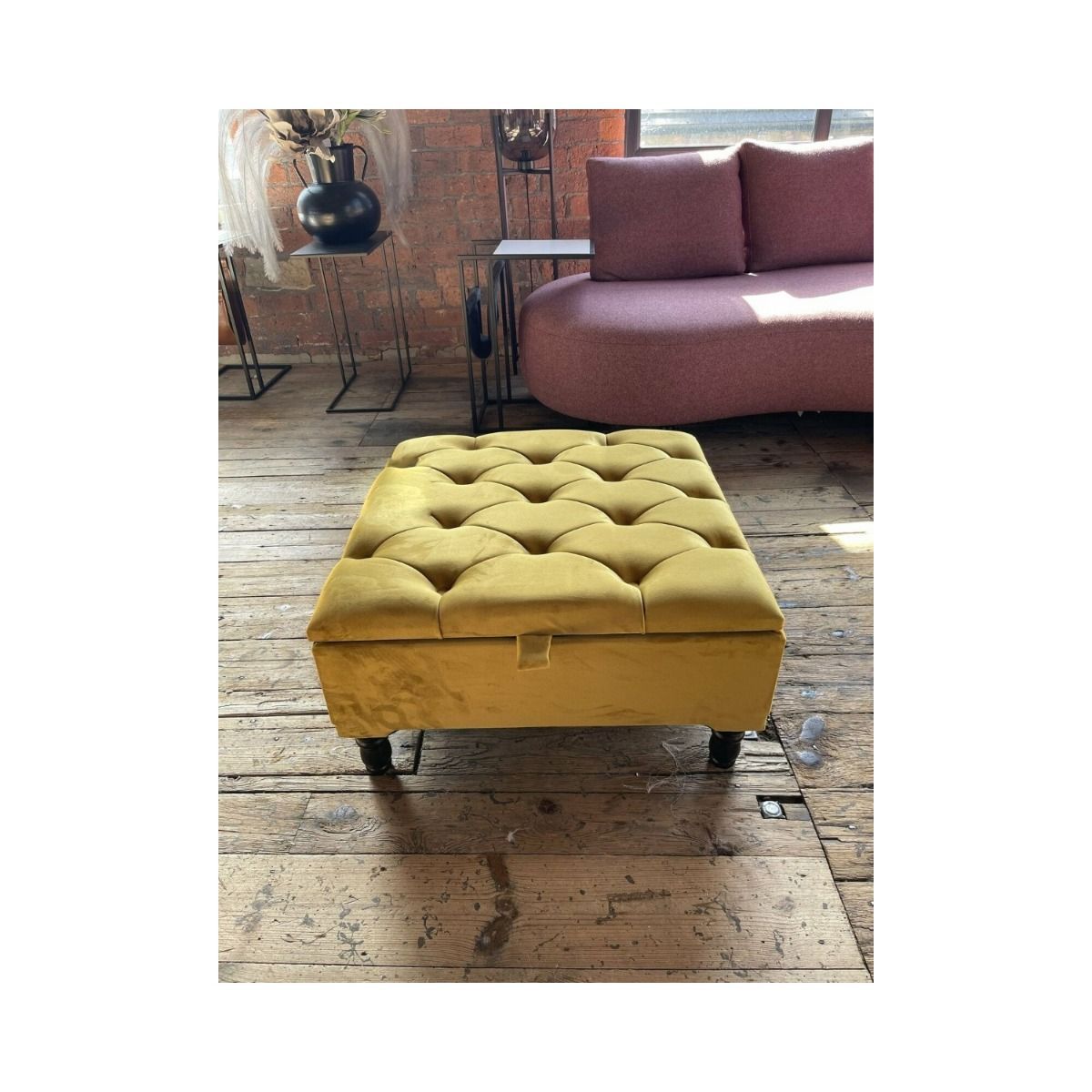 Handmade Square Ottoman Footstool With Storage Box - 11 Colours