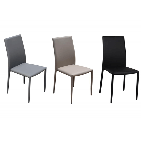 Buxton Leather Style Stackable Dining Chairs Set of 4 - White
