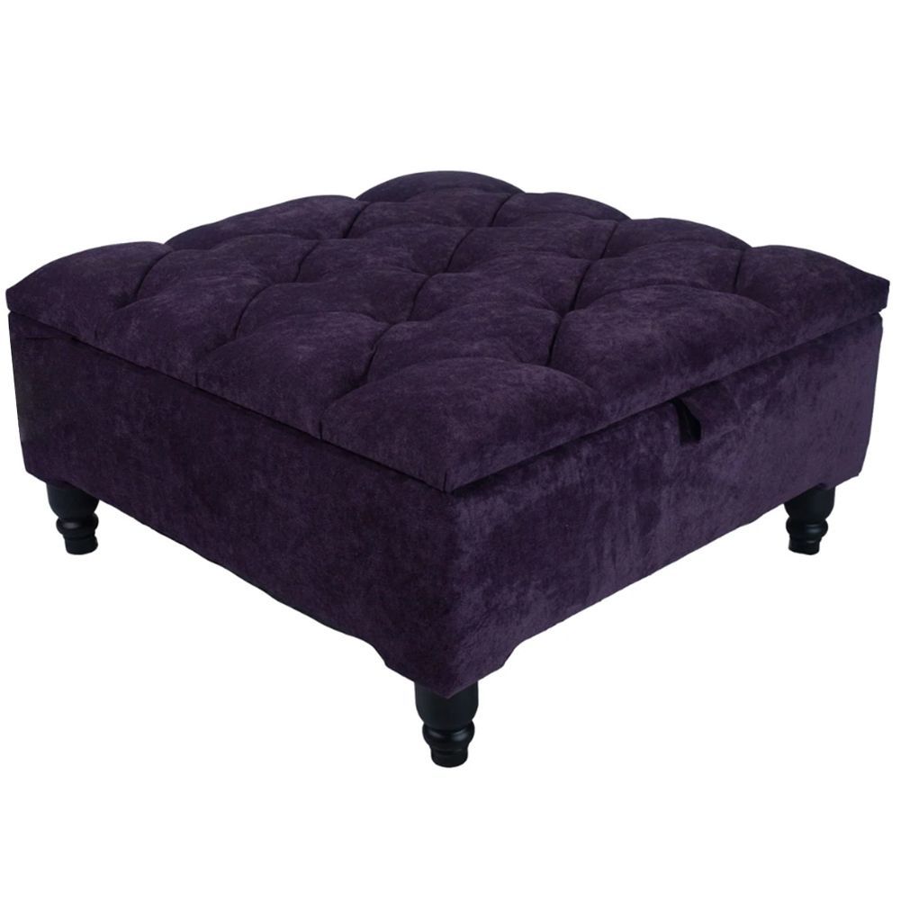 Handmade Square Ottoman Footstool With Storage Box - 11 Colours