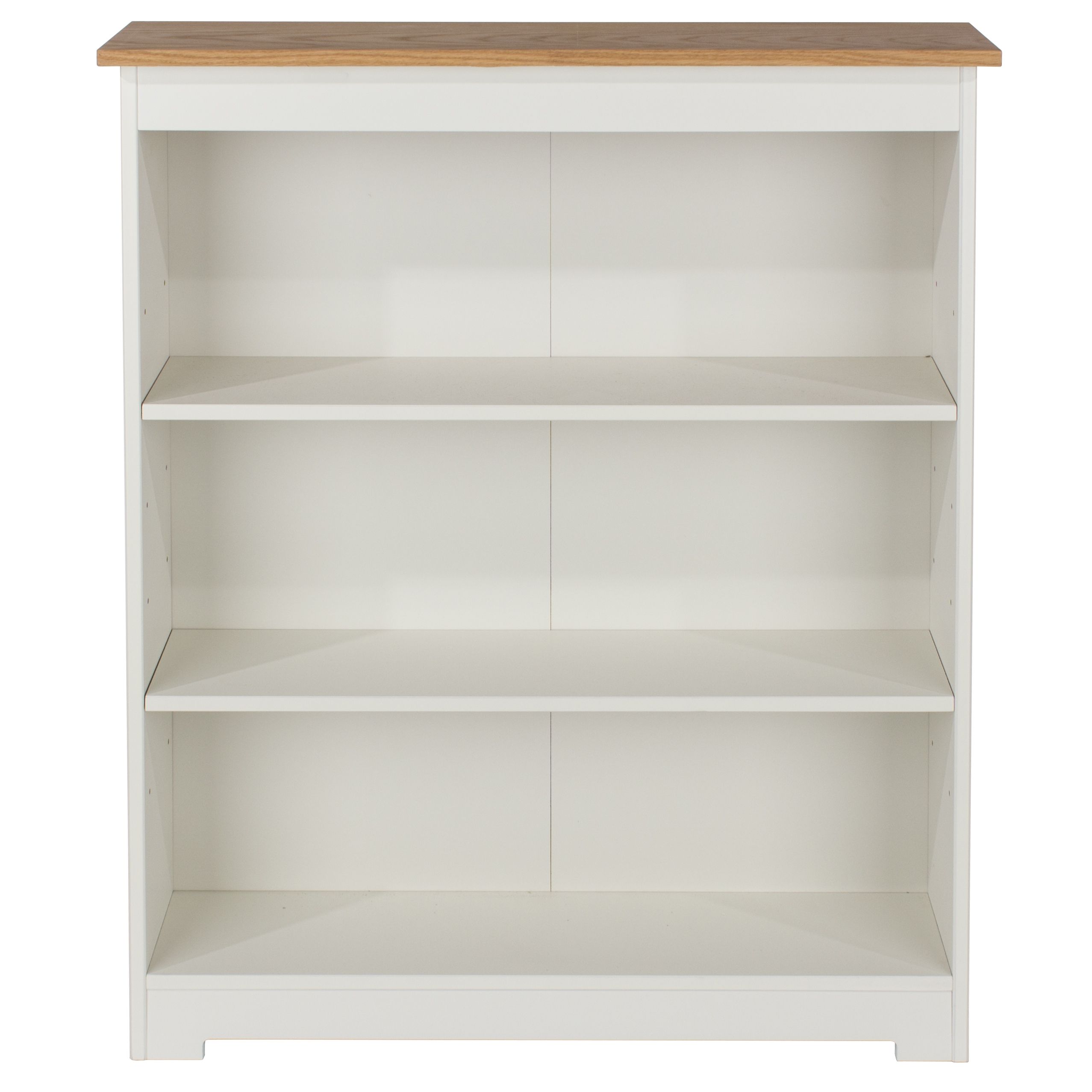 Colorado White Oak 3-Tier Low Wide Bookshelf