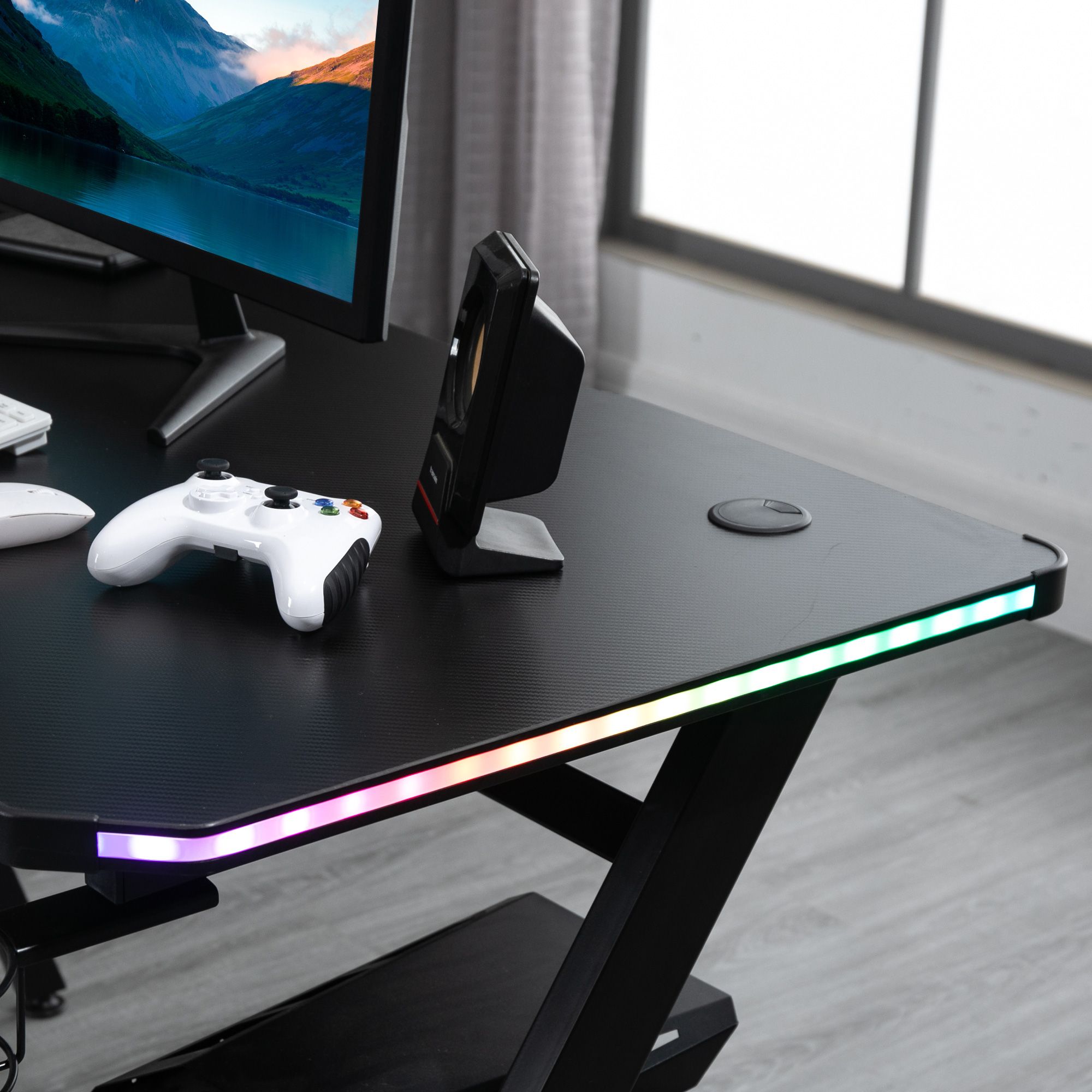 Gaming Desk Racing Style Home Office Ergonomic Computer Table ...
