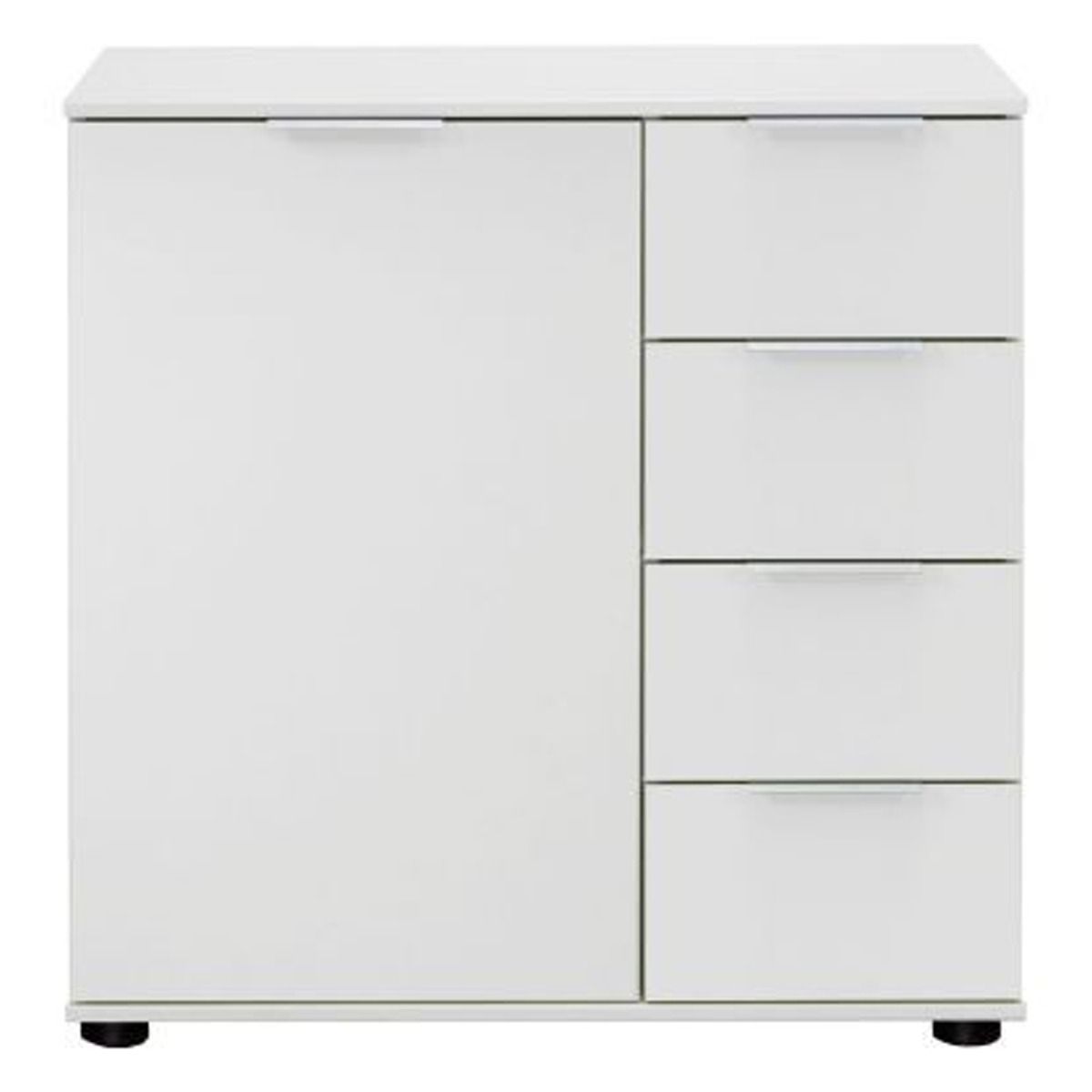 White Chest of Drawers - CROYDON II Medium Chest, 4 Drawers
