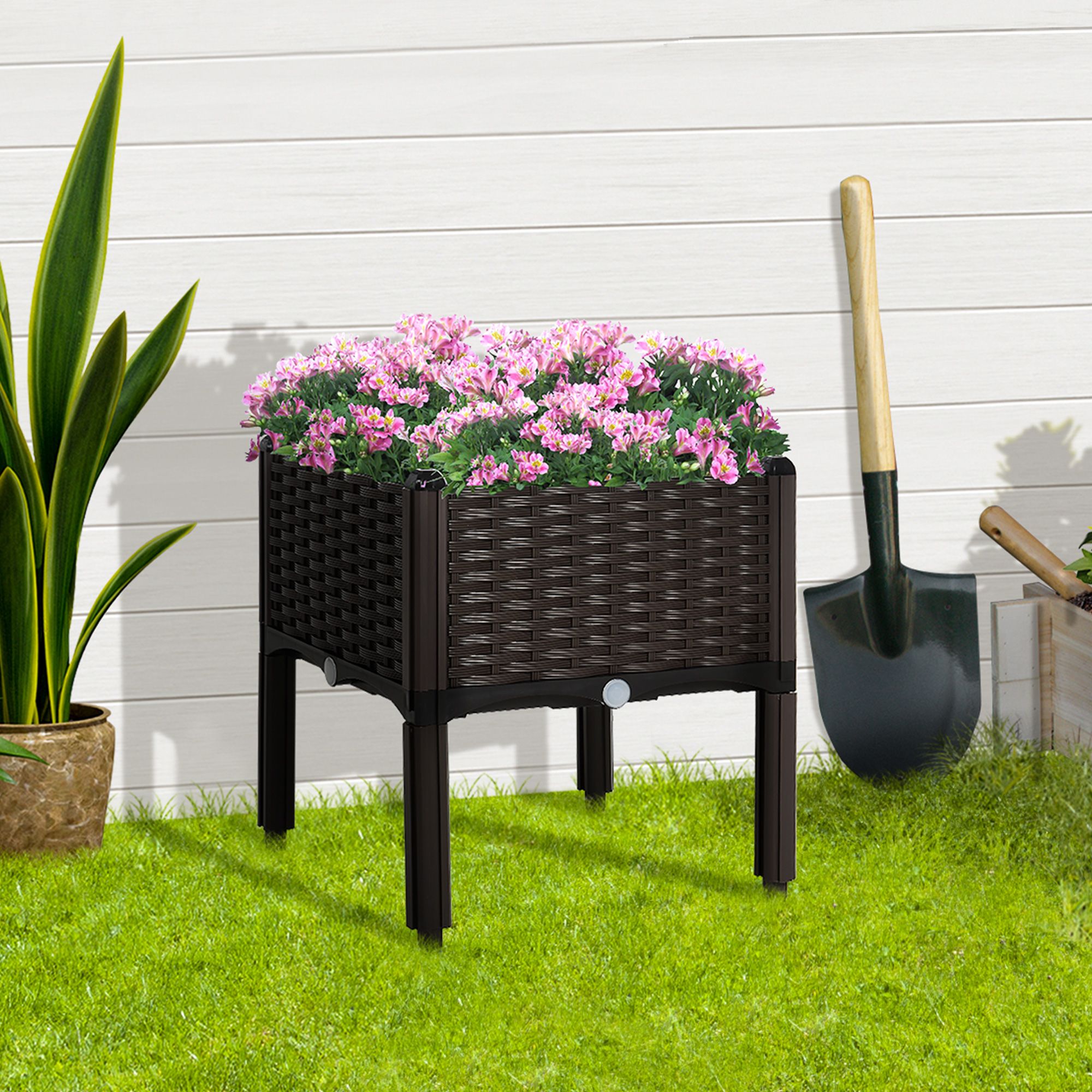 Garden Raised Bed Elevated Patio Flower Plant Planter Box Vegetables ...