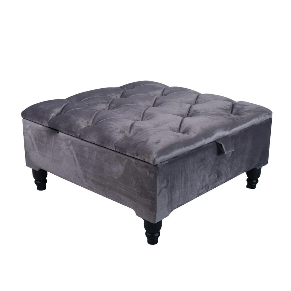 Handmade Square Ottoman Footstool With Storage Box - 11 Colours