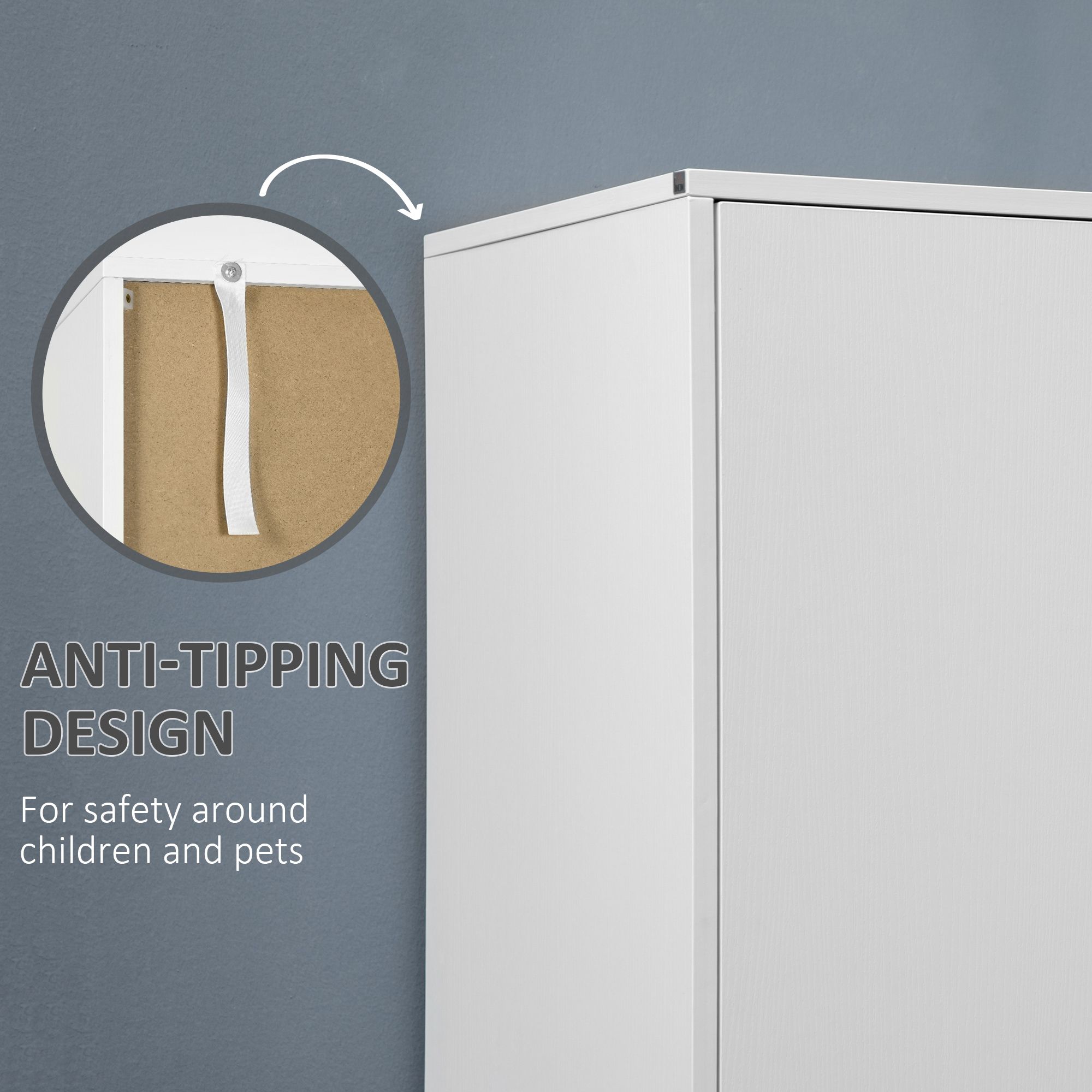 Wardrobe - HERON 2 Door Wardrobe White and Oak 80cm