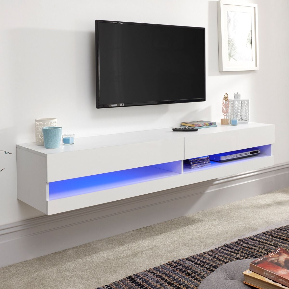 Galicia Wall-Mounted White TV Unit -180CM TV Unit