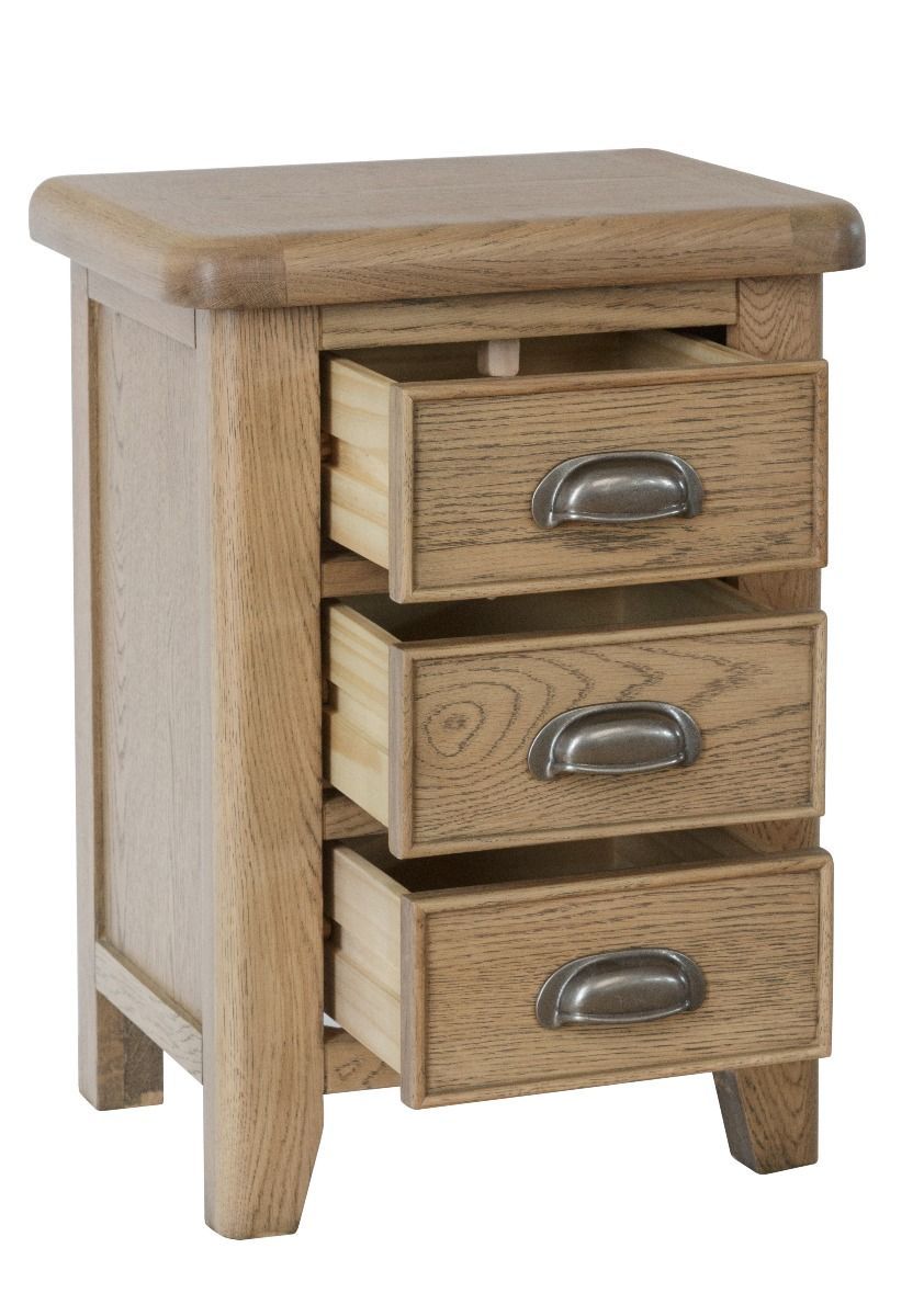 Bedside Table - NORFOLK Nightstand Smoke Oak 42cm