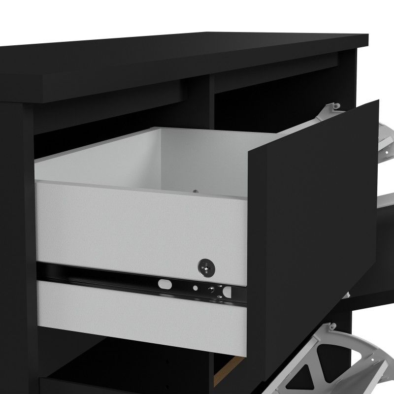 Lottie Shoe Cabinet with Door and Drawer - Black Matt