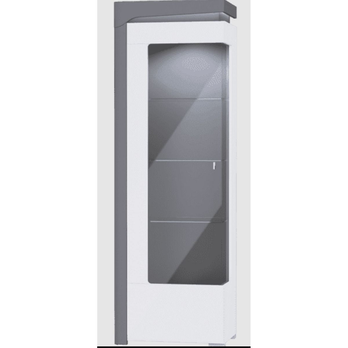 Barron High Gloss LEFT Display Cabinet with Glass Door and LED Lights ...