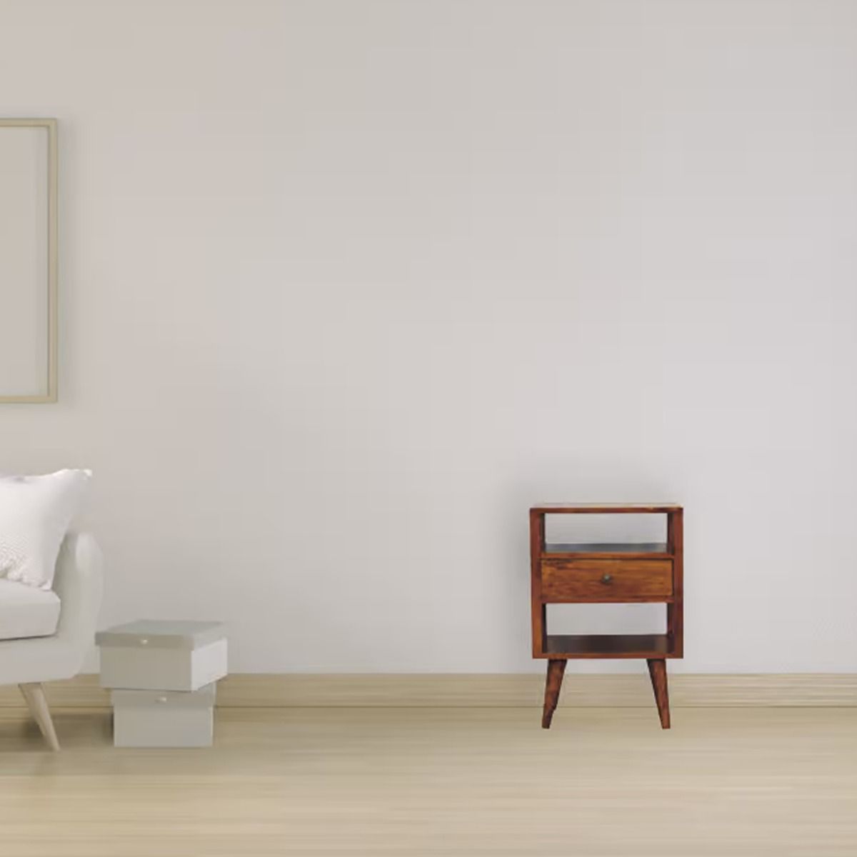 Bedside Table - NORDIC Nightstand Chestnut 40cm