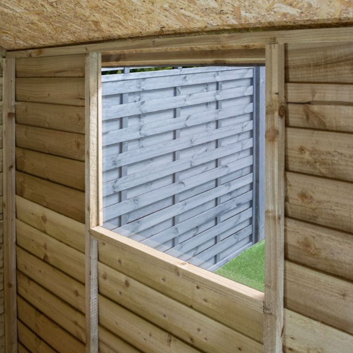 Rowlinson Overlap Clad 6x4 Garden Shed with Single Door, Styrene Glazed ...