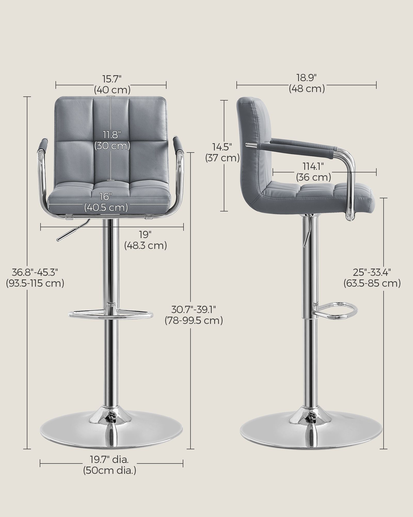 Lite Grey Bar Chair