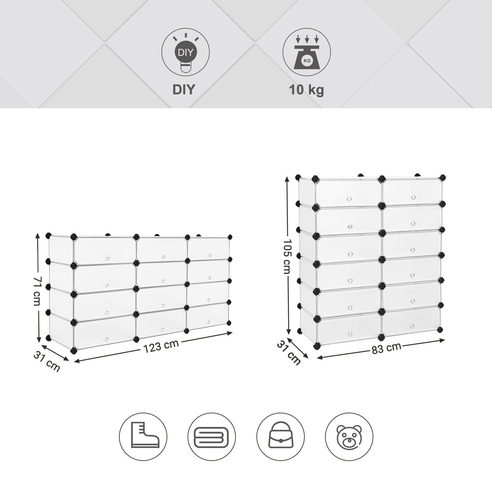 12 Cube Interlocking Storage Unit