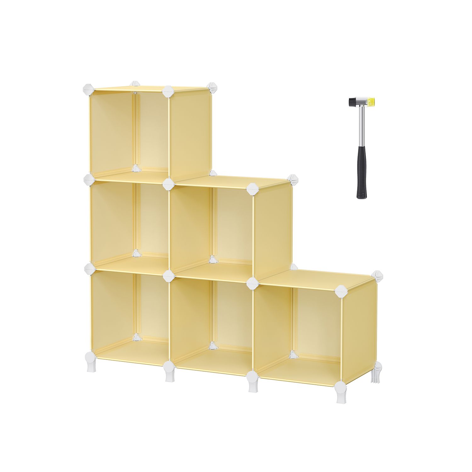 6 Cube Storage Unit with Rubber Mallet