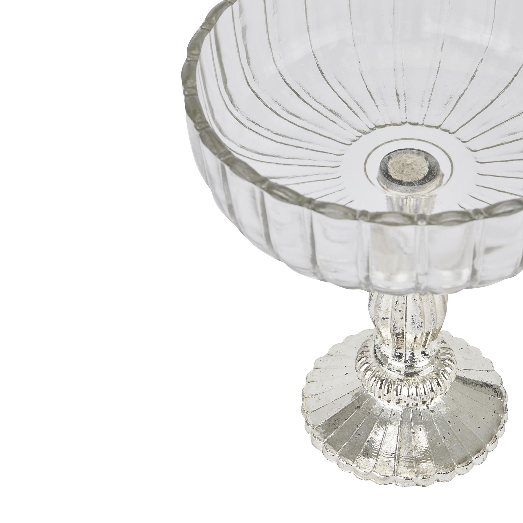 Fluted Glass Display Bowl - Medium