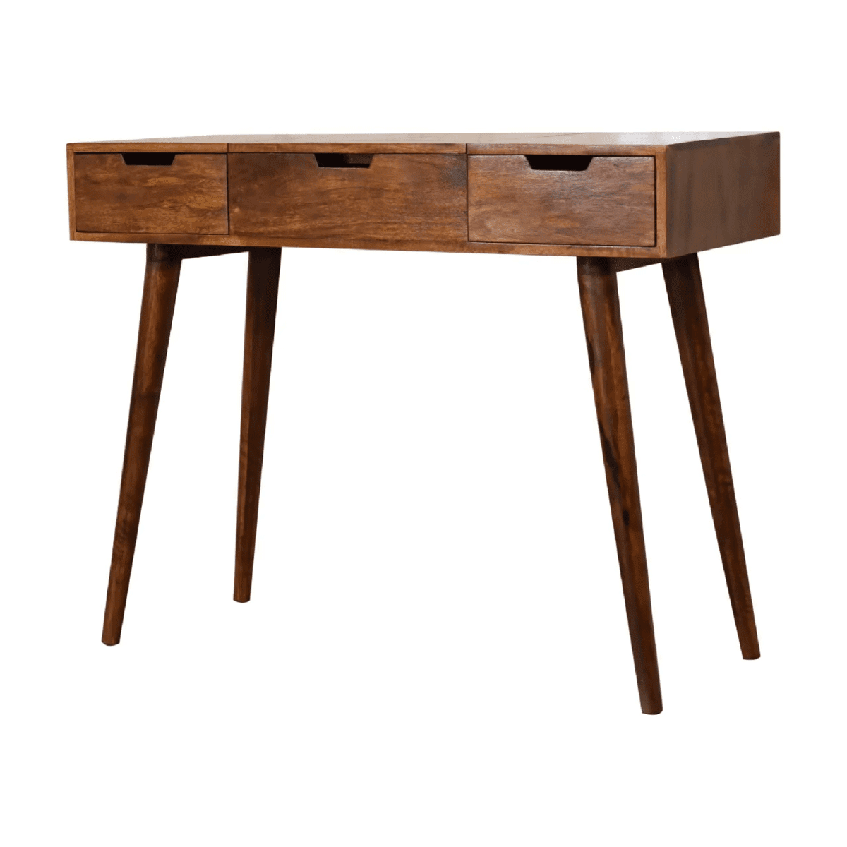 Dressing Table - RUSTICO 3 Drawer Dresser Chestnut Finish 100cm