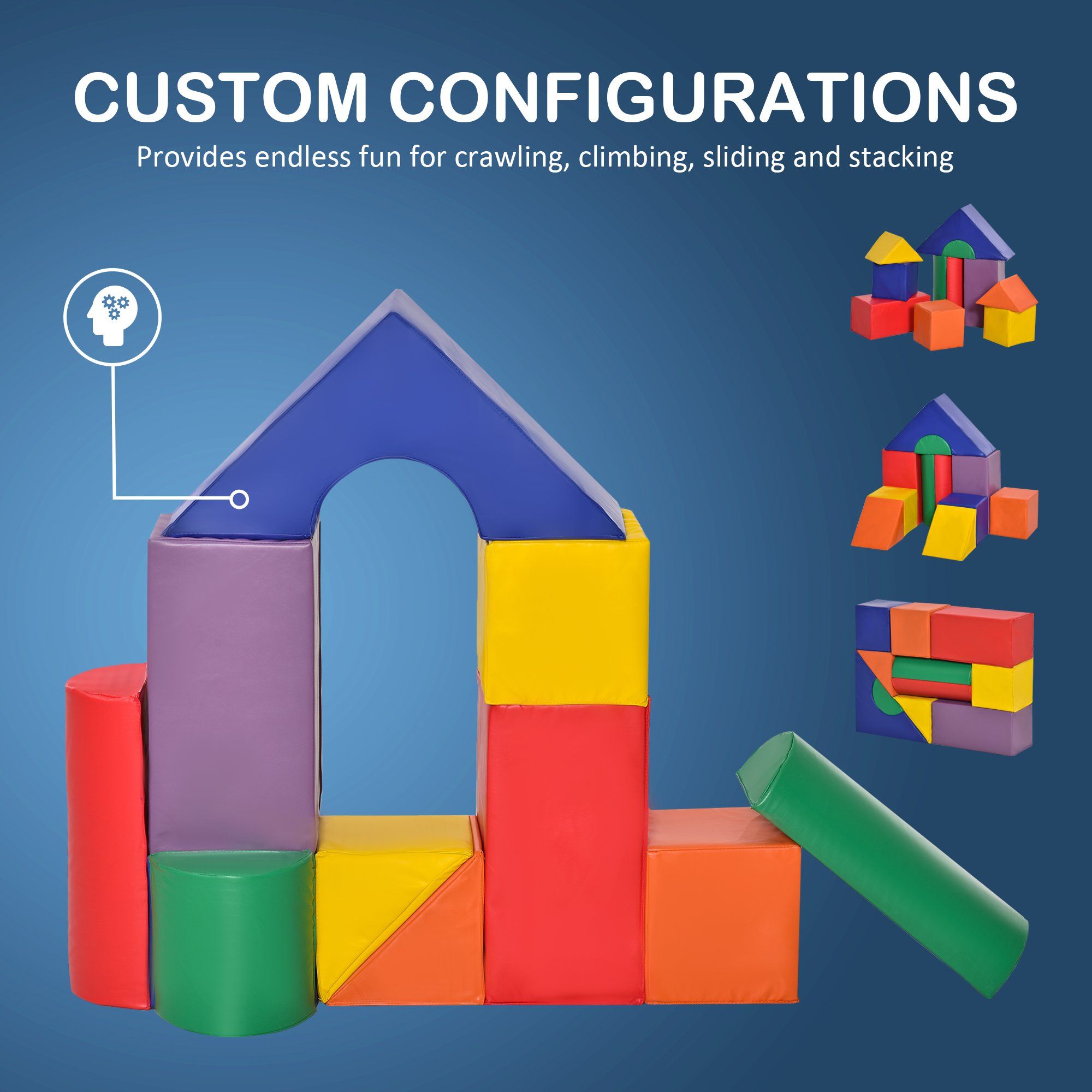 11 Piece Soft Play Blocks Kids Climb and Crawl Gym Toy Foam Building ...