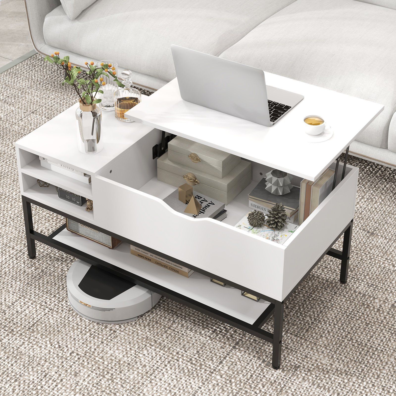 Coffee Table - Lift Top Coffee Table with Hidden Compartment and ...