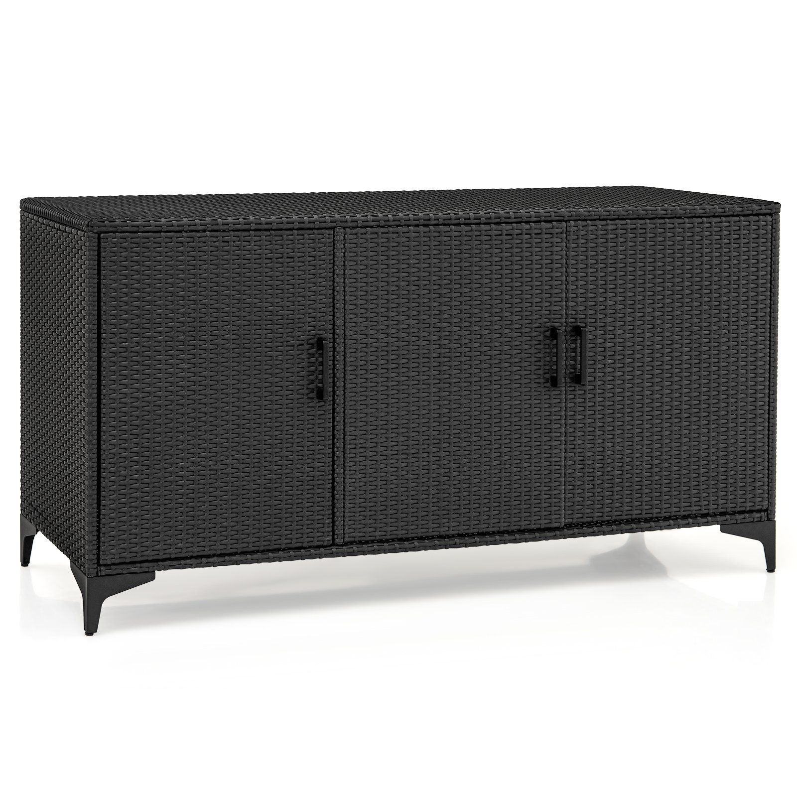 Garden Storage - 318 L Patio Wicker Storage Cabinet Deck Box with ...