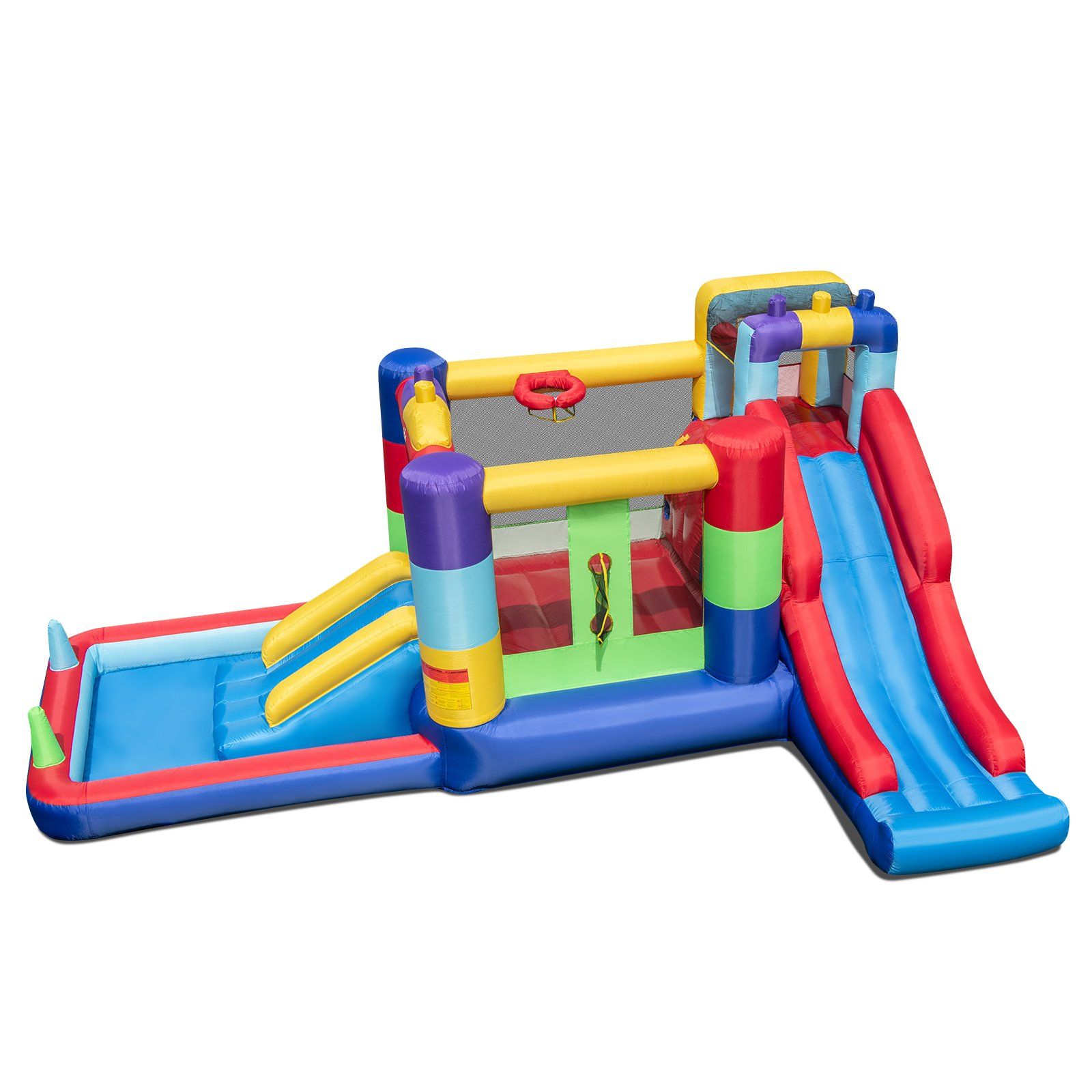 Bounce Castle - Building Block Inflatable Bounce House with 2 Slides ...