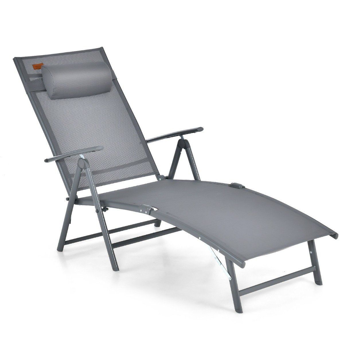 Sun Lounger - Portable Reclining Chair with 7 Adjustable Position ...
