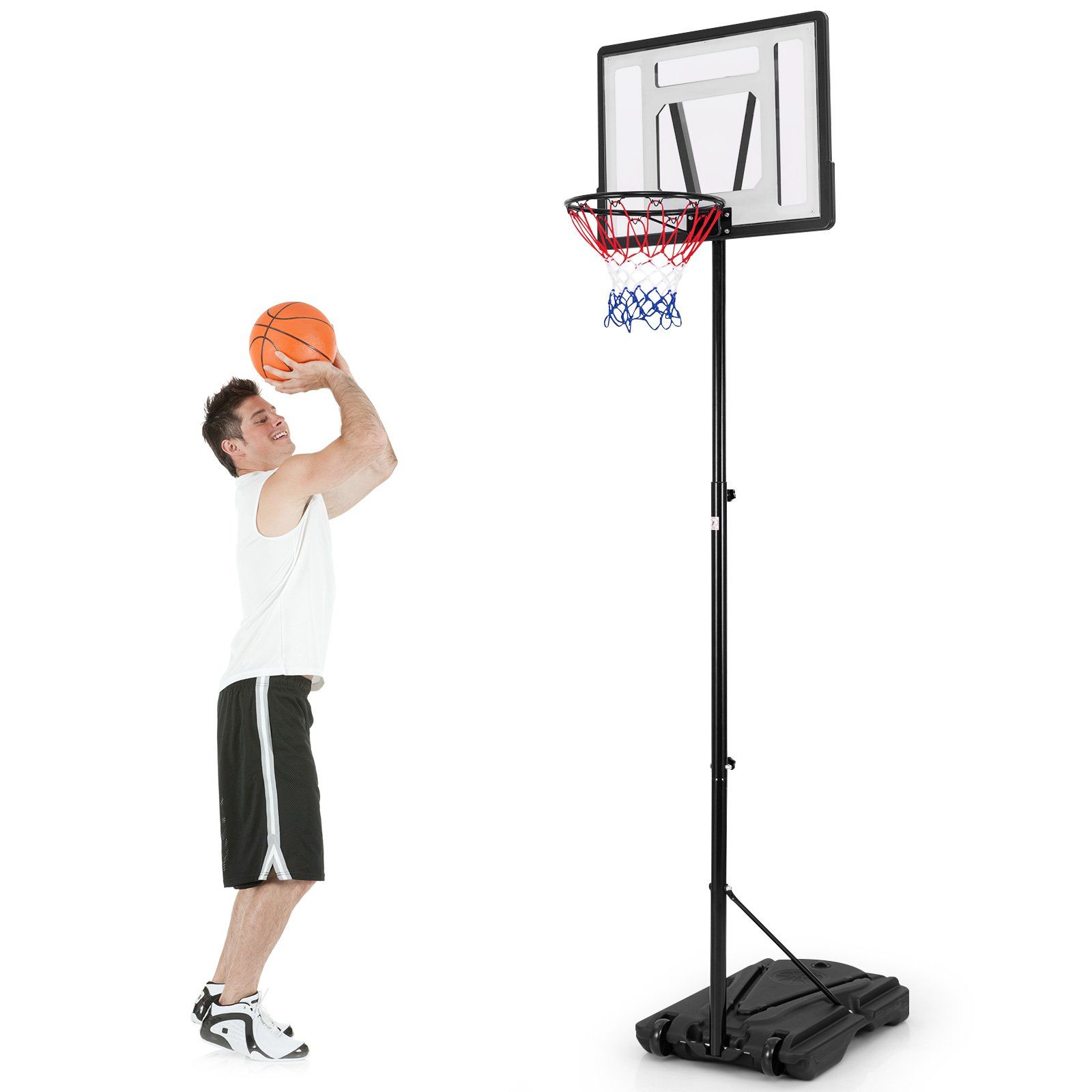 Basketball Hoop - Height-Adjustable Basketball Hoop with Built-In ...