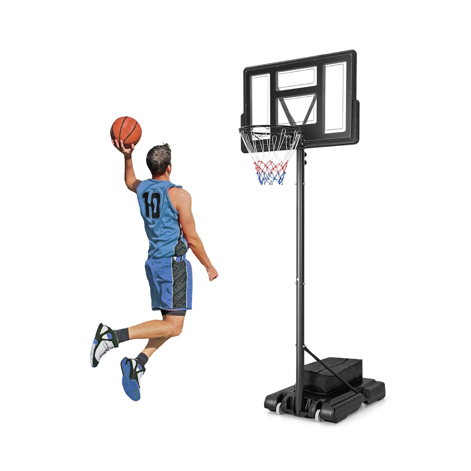 Basketball Hoop - 11-Level Portable Adjustable Basketball Hoop and ...