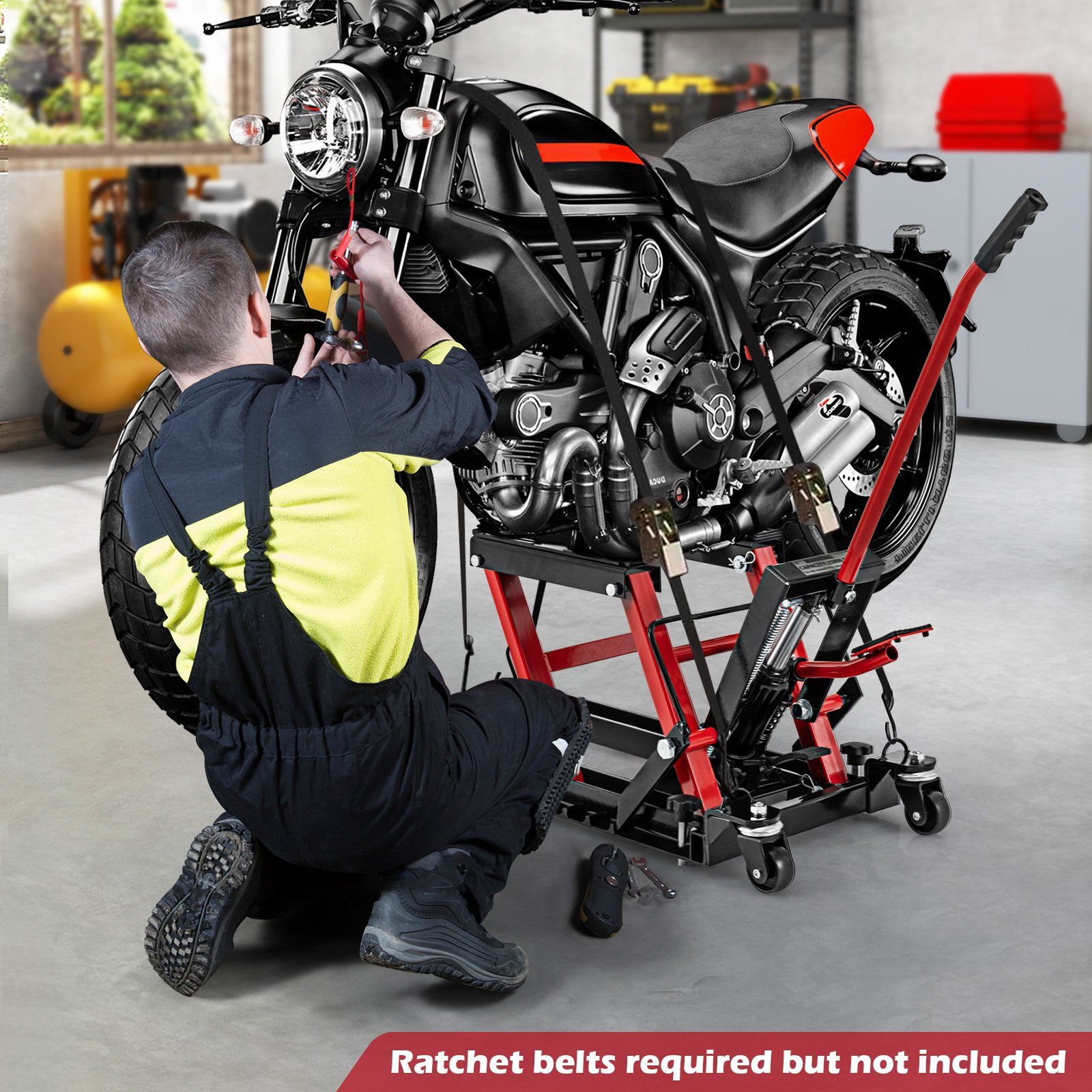 VENEVE 680 kg Motorcycle Hydraulic Lift with 3-Level Height Adjustable ...