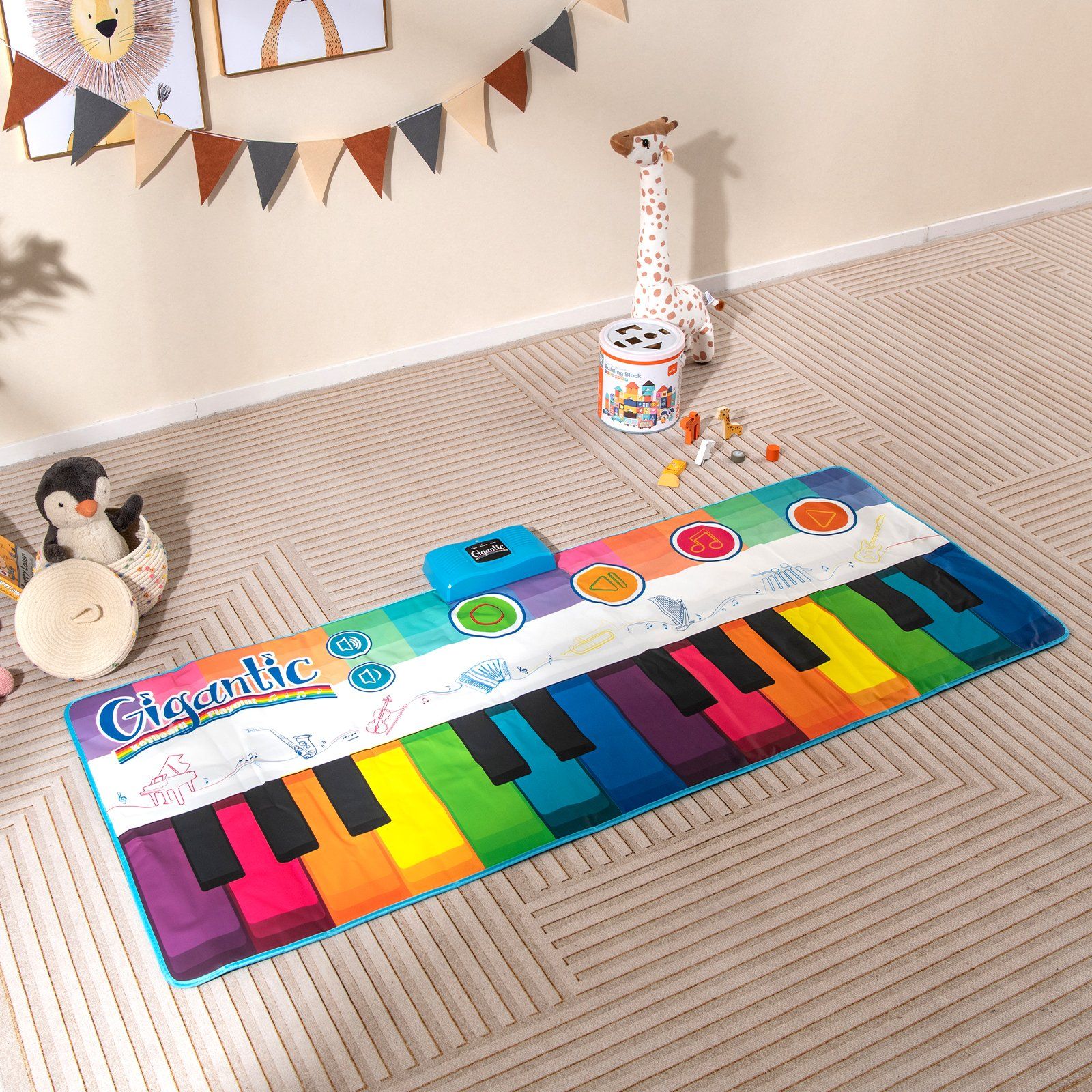 AREL Floor Piano Dance Mat with 8 Instrument Sounds and Built-in Music-M