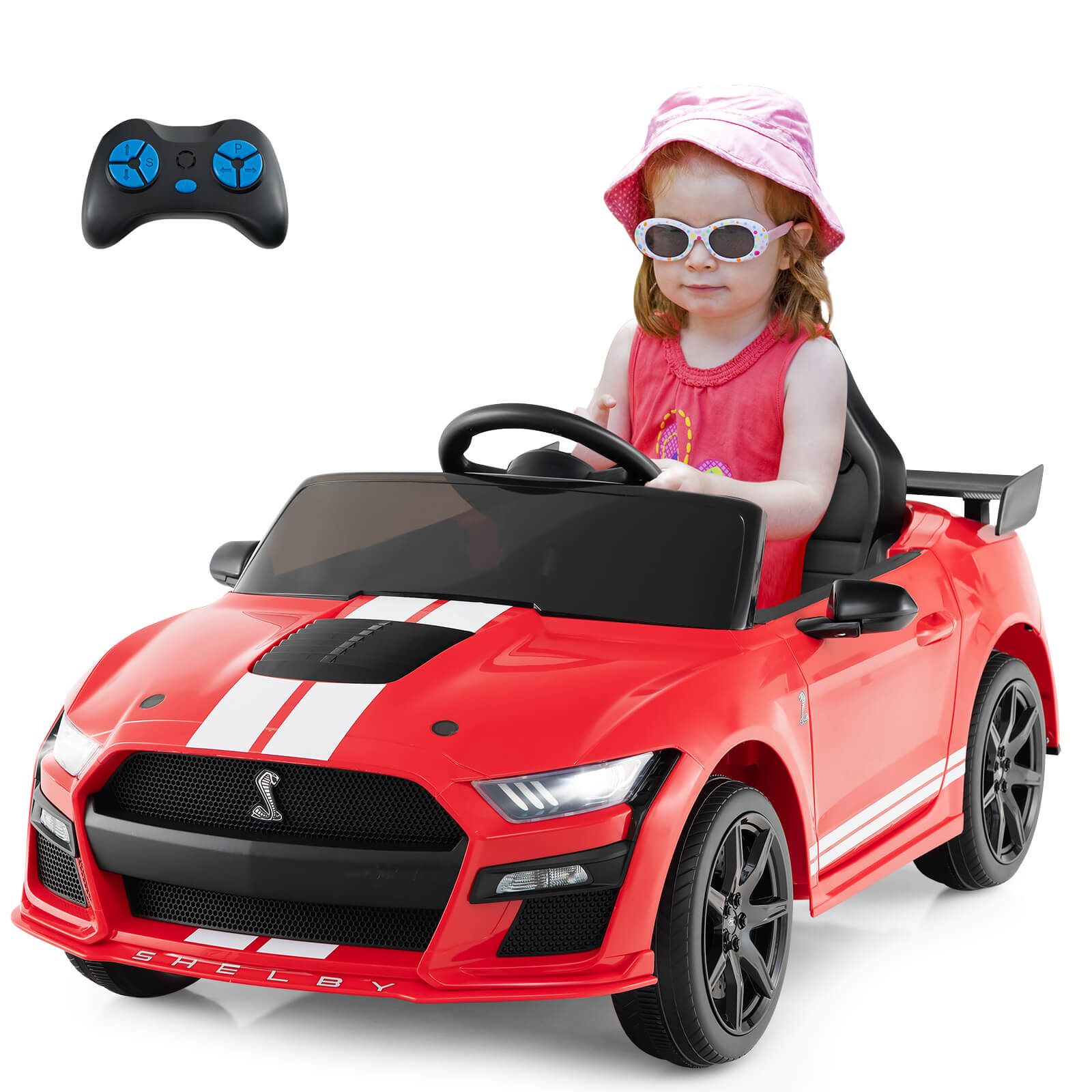 Kids Electric Car - 12V Kids Ride on Car Electric Licensed Ford Mustang ...