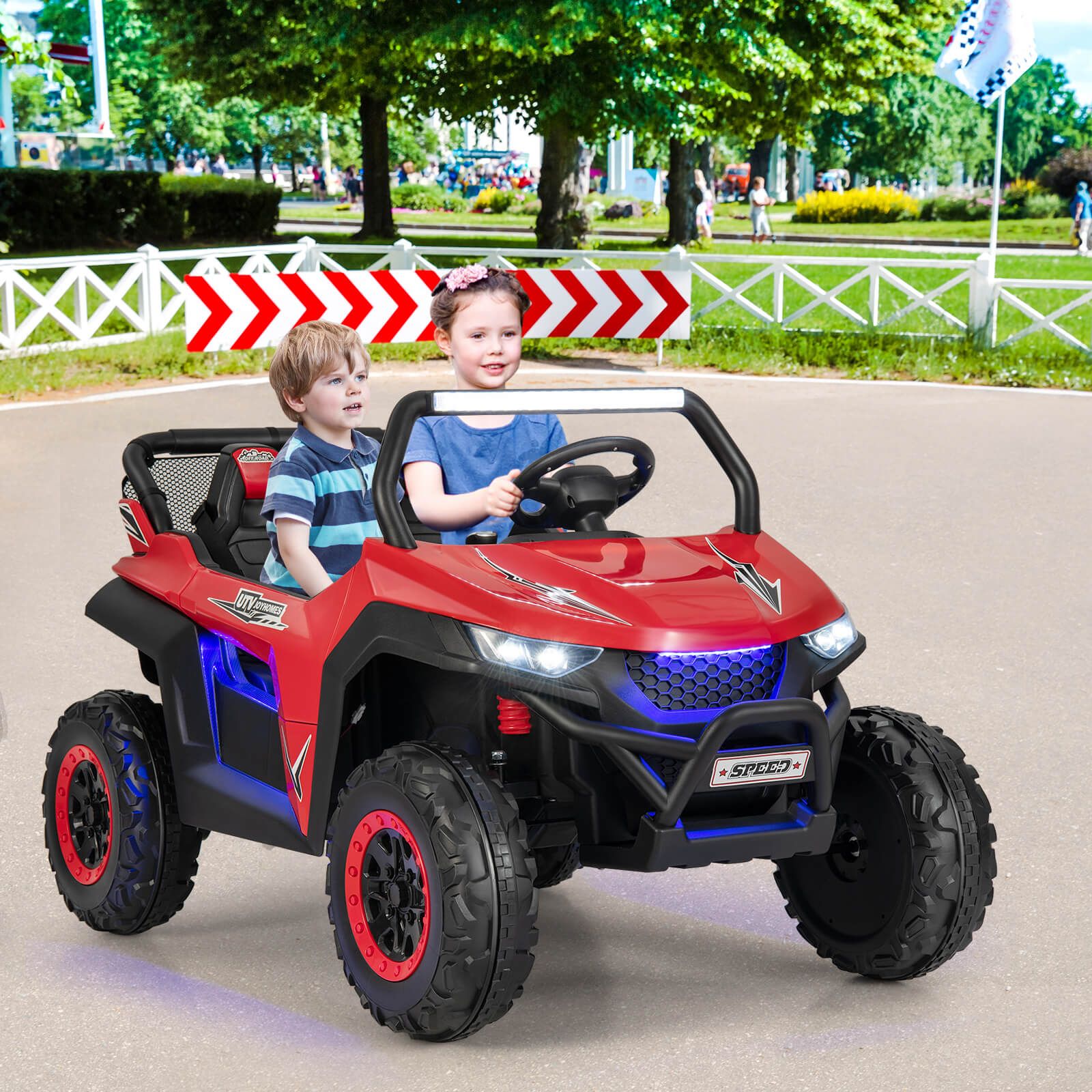 Kids Electric Car - 12V Kids Ride on UTV 2Seater Electric Car - Red