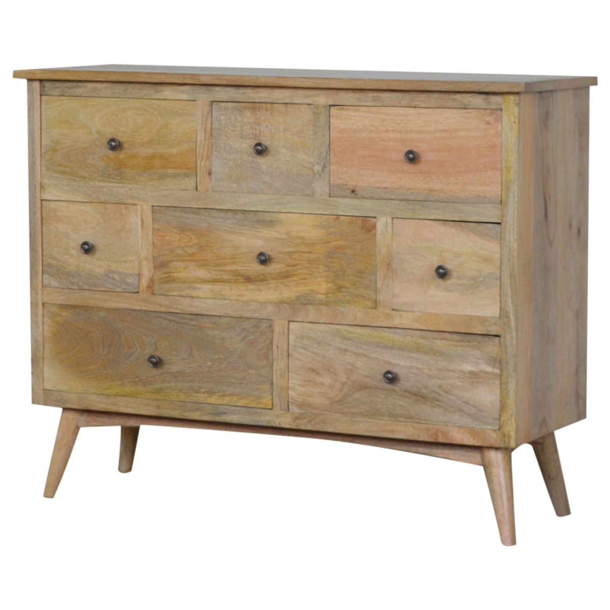 NYXARIA Natural Finish Chest of Drawers - Medium-sized, 8 Drawers ...