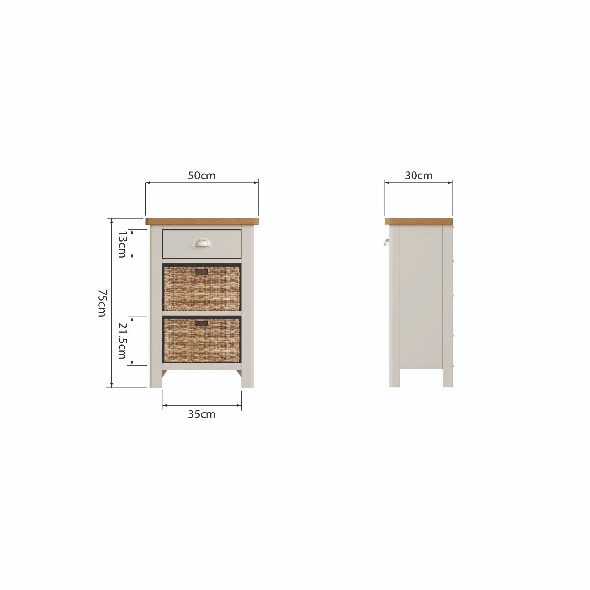 Ether 1 Drawer 2 Basket Storage Unit - Dove Grey