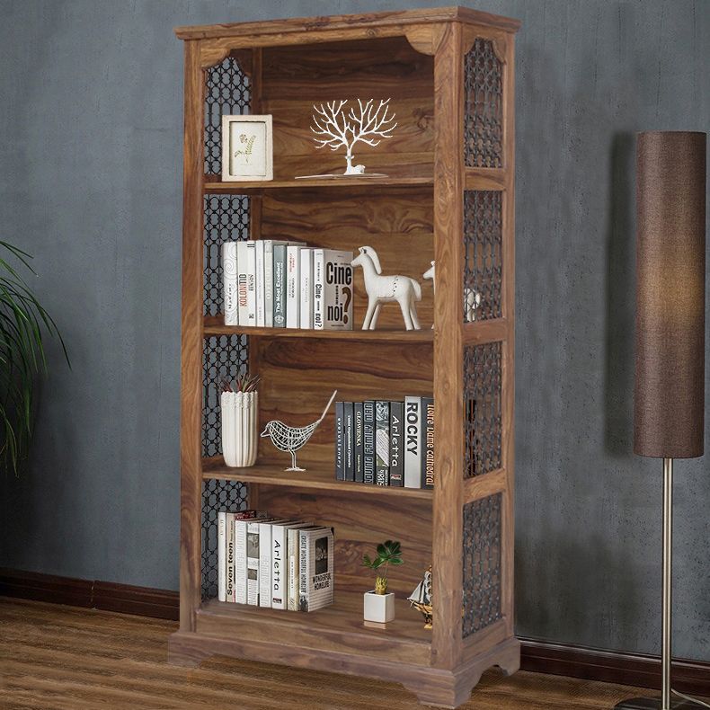 Crowley Ring Jali Large Bookcase with Four Open Shelf - Brown