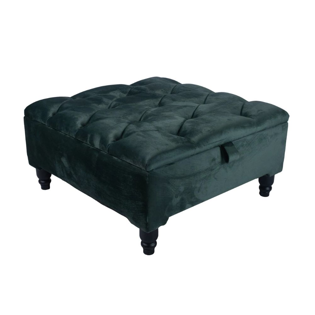Handmade Square Ottoman Footstool With Storage Box - 11 Colours