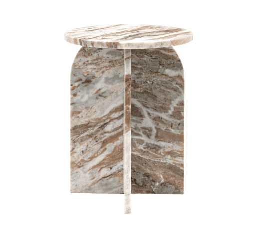 Barstow Amalfi Side Table Elegant Marble Design in Classic Natural