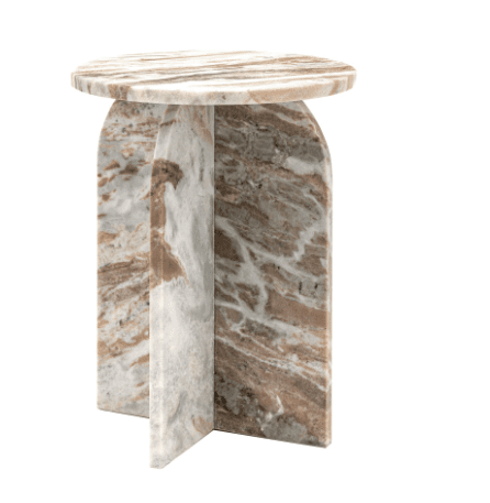 Barstow Amalfi Side Table Elegant Marble Design in Classic Natural