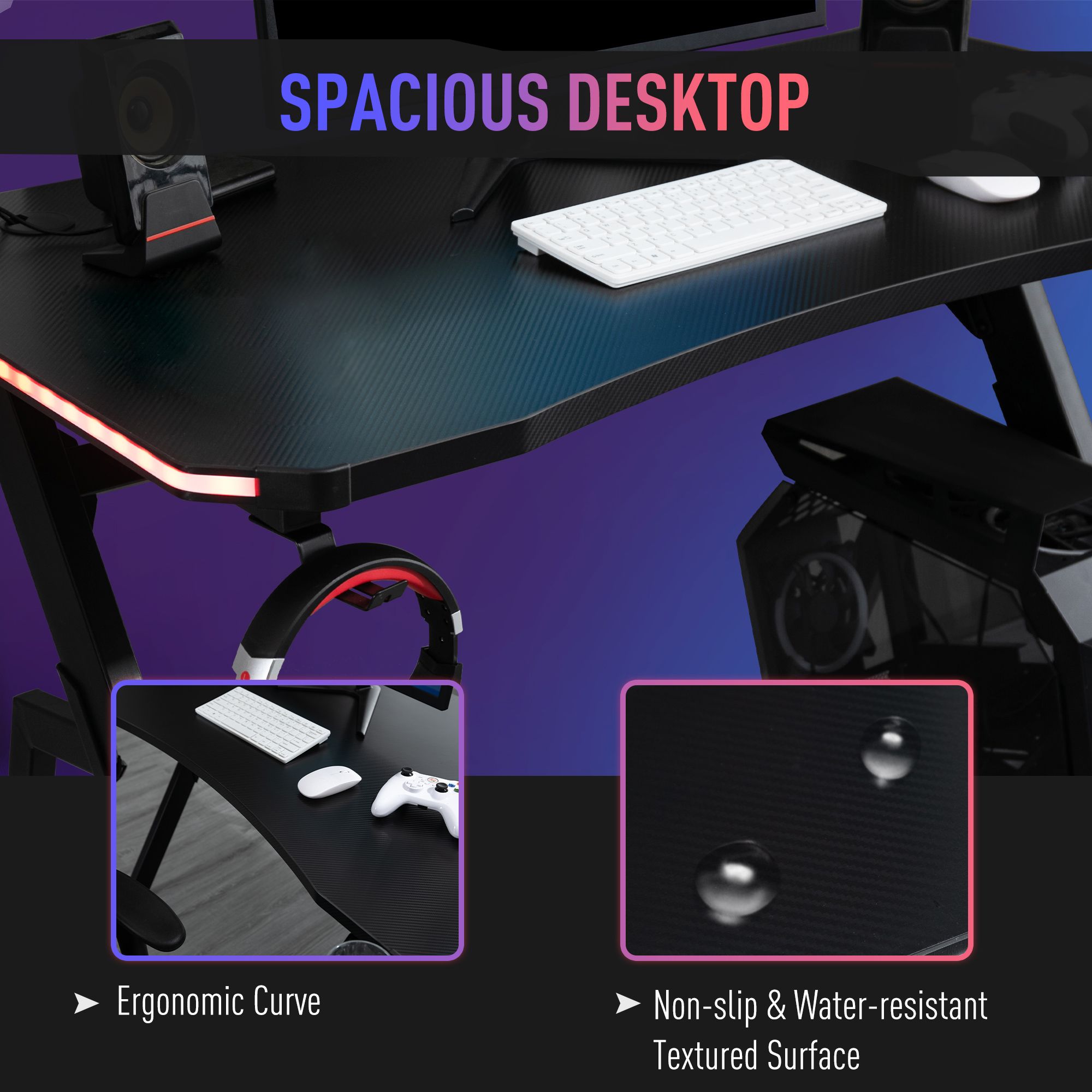 Gaming Desk Racing Style Home Office Ergonomic Computer Table ...