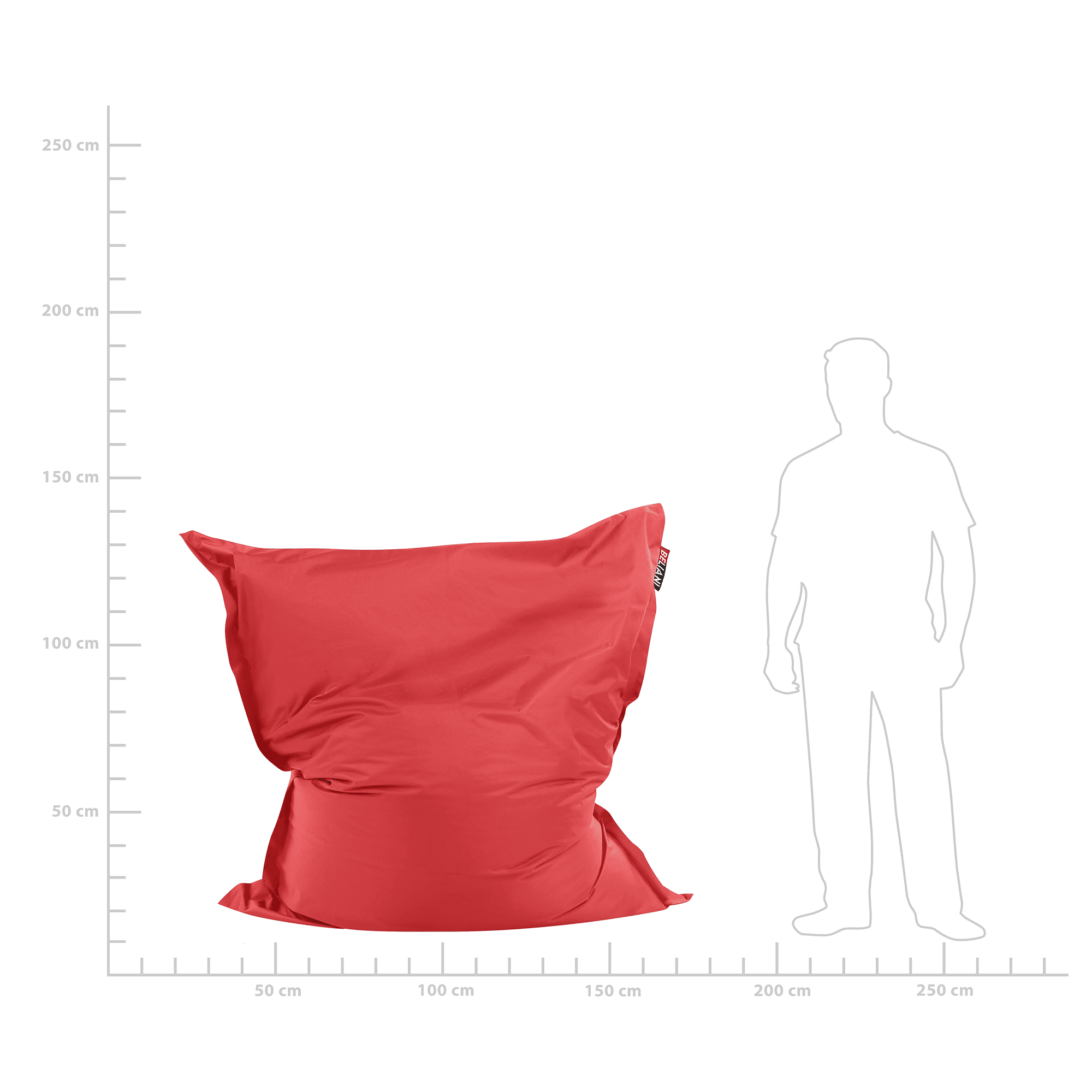 Large Bean Bag 140 x 180 cm Red FUZZY