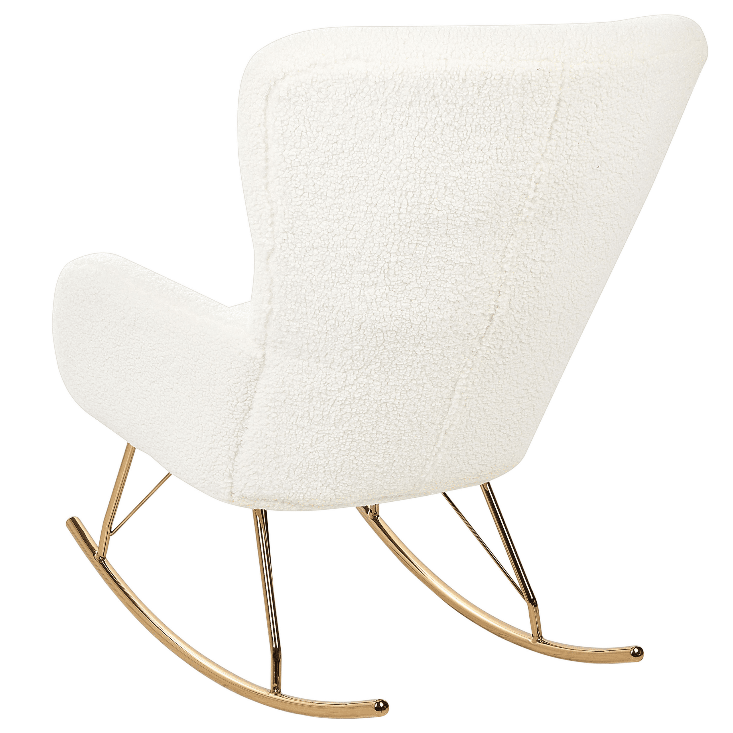 Boucle Rocking Chair White and Gold ANASET