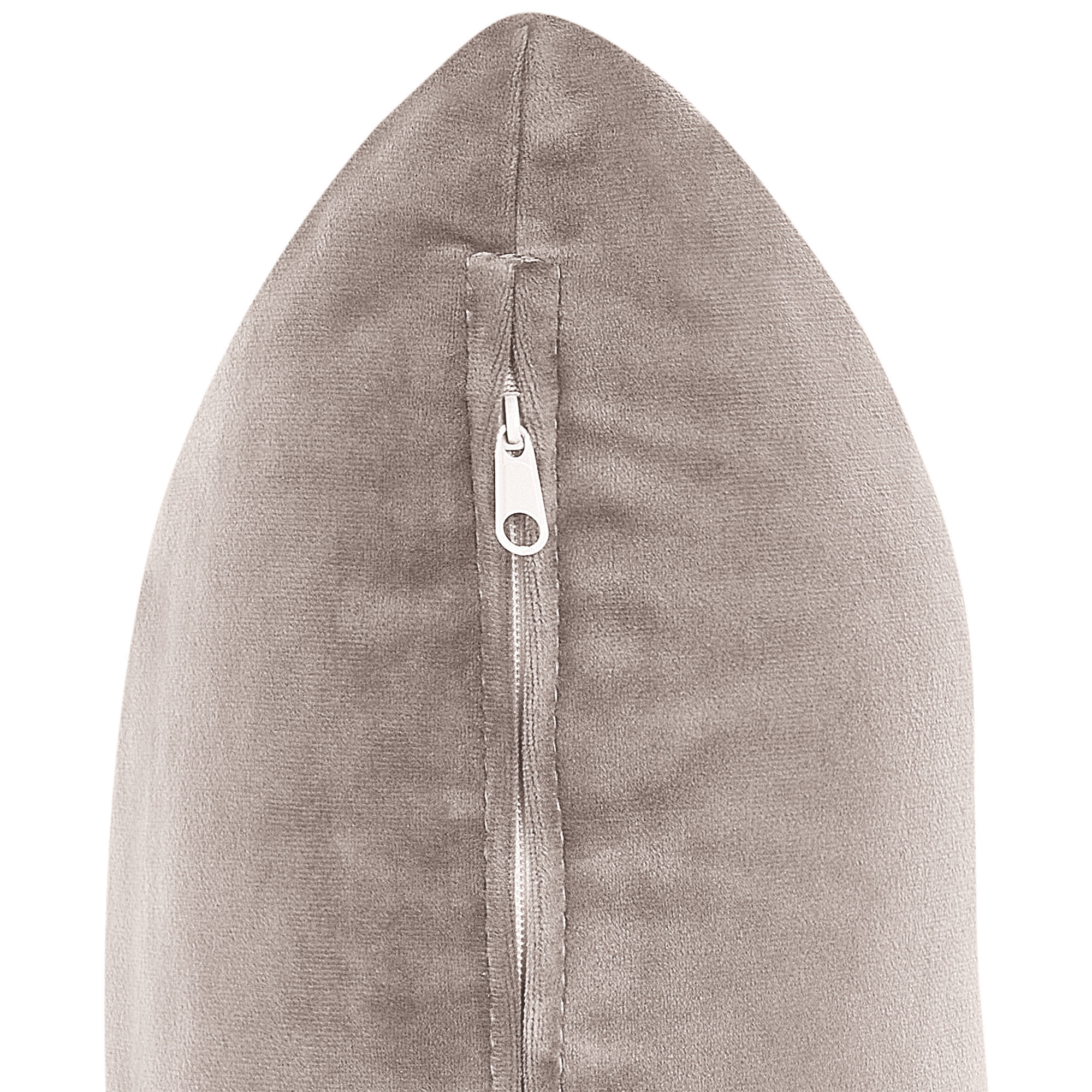 Right Hand Velvet Chaise Lounge Taupe CHAUMONT