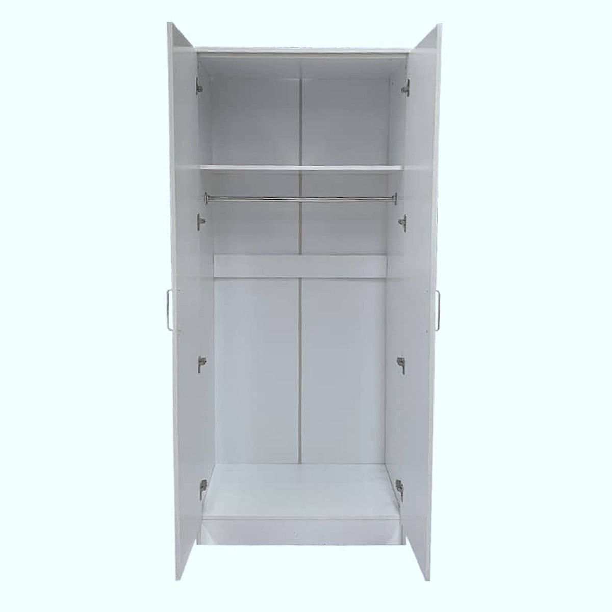 Wardrobe - SLEEK 2 Door Wardrobe White 80cm
