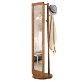 2-in-1 Rotating Coat Stand with Full Length Mirror