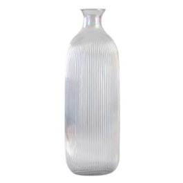 Cardigan Ribbed Texture Vase Clear - Large