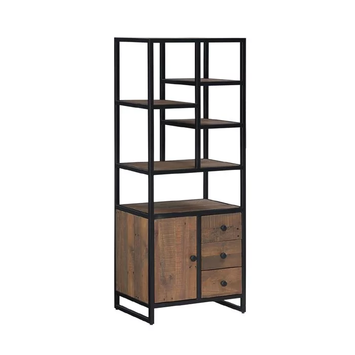 Hayley Modular Reclaimed Wood Display Unit with Cupboard and Shelves