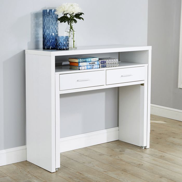 Regis Extending Console Table White